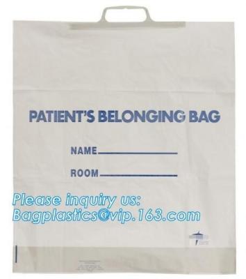 China customized printing and size rigid snap handle bag/rigid handle plastic bag/handle polybag,rigid snap loop handle plasti for sale