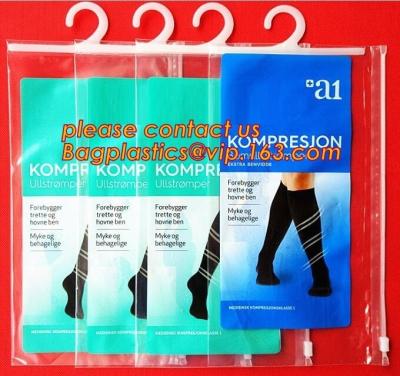 China PVC customized hanger zipper bag/rigid handle zipper bag/hook handle polybag,Hanger Hook PVC Plastic Bag For Clothes for sale