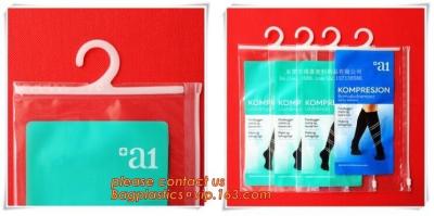 China PVC customized hanger zipper bag/rigid handle zipper bag/hook handle polybag,Hanger Hook PVC Plastic Bag For Clothes for sale