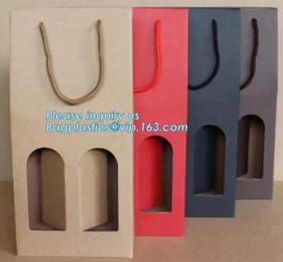 China tea brown paper bag with logo print eco friendly With Ribbon Handles wine packaging offset bags,Decorative Paper Bags wi for sale