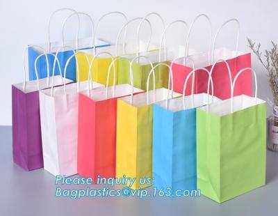 China Design Luxury Brown Kraft Paper Shopping Bag With Handle,Customized Green Printed Paper Shopping Bag With Logo Custom for sale