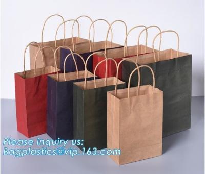 China High Brightly Brown Kraft Paper Bag With Handle Custom Print Logo,Kraft Paper Shopping Bag with Logo bagplastics, bageas for sale