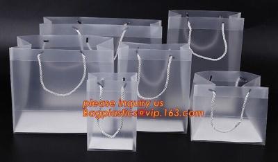 China plastic clear heat seal square bottom pp bag with plastic handle,gift bag transparent shopping handle bag bagease pac for sale