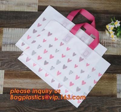 China Custom Gravure Printing With Your Own Logo Plastic Shopping Bag Material LDPE/HDPE Custom Carrying Soft Loop Handle Bags for sale