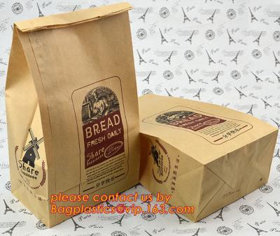 China Customize 3 Side Visible Clear Window Offset Printing Bakery Bags, Customize V Bottom with Clear Window Food Grade Toast for sale