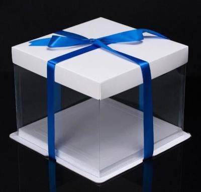 China Customized color square white cheap macaron square cake box for packing,embossing cheese cup moon tall cake paper box for sale