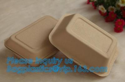 China biodegradable sugarcane food container 6inch 450ml to-go burger box,Eco-friendly Biodegradable Corn Starch Food Containe for sale