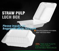 China straw pulp lunch box,eco-friendly PLA tableware,dinnerware set,healthy tableware,containers packaging bagasse clamshell for sale