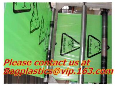China Extra large capacity biohazard drawtape trash bag interleaf coreless roll plastic hospital garbage bag, Medical Disposab for sale