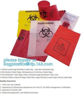 China Cheap clavable 135C Biohazard Garbage Bags Medical Wast Bags for Sterilization Used in Hospital, PLA biodegradable clini for sale