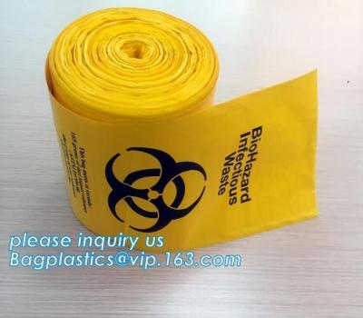 China PLA biodegradable clinical waste bags,medical waste bag, Heavy duty biohazard trash waste garbage bags biodegradable col for sale