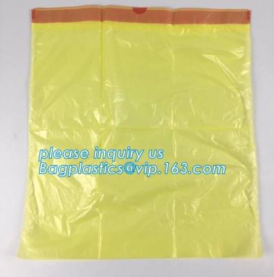 China Soiled Linens Trash Bags Yellow Drawstring Tie and One Color Printed, 20-30 Gallon 1.3mil 30x43 plastic blue soiled line for sale