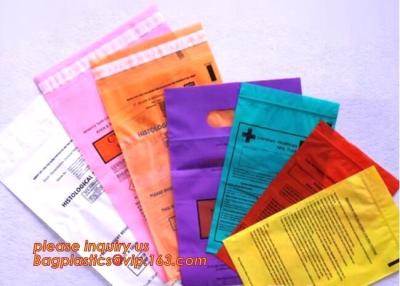 China Medical packing Zip lockk sealing plastic biohazard specimen bag customized pouch, Disposable plastic medical waste specim for sale