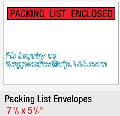 China FedEx packing list envelope adhesive tape bag Pressure Sensitive zip lock packing list envelope, Post Fedex Plastic Expr for sale