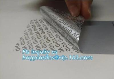 China open void security label/ material, warranty sticker void if tampered,Serial Number Barcode Security Warranty VOID Stick for sale
