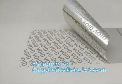 China open void security label/ material, warranty sticker void if tampered,Serial Number Barcode Security Warranty VOID Stick for sale