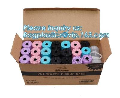 China biodegradable Pet Waste Bags Dog Poop Bag, Pet Printing Waste Bags Handle Dog Cat Pick Up Poop Clean Up Rubbish Bag, pac for sale