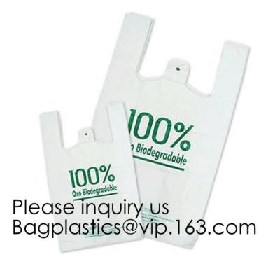 China Wholesale Factory Compostable Biodegradable Plastic T-Shirt Bags,Biodegradable Compostable T Shirt Garbage Bags On Roll for sale