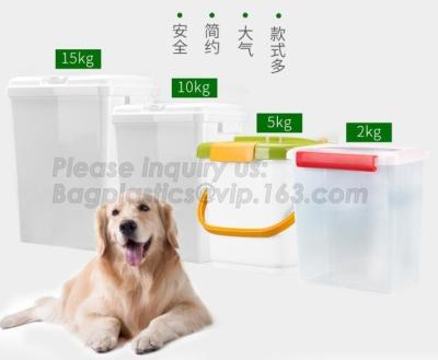 China BPA free pet food storage container with wheels, Promotion Plastic Pet Food Storage Container With Bowl container, treat for sale
