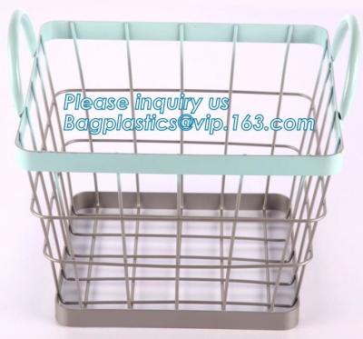 China supermarket custom oblong wire metal storage baskets, Rose-Gold Fruit Baskets Storage Baskets Metal Wire Baskets, wire for sale