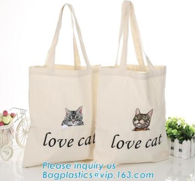 China Fair trade calico cotton canvas tote bag long handle,cotton Canvas Tote Bag with 2 extra pocket outside for day use for sale