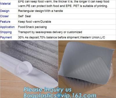 China Reusable aluminium foil thermal insulation material cooler bag for picnic with Strapping tape closureRecycled PP Woven Plast for sale