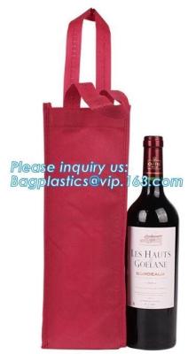 China Custom printed non woven drawstring bag for wine, Custom Heavy Duty Non Woven 6 Bottles Carrier Packaging Divided Wine T for sale