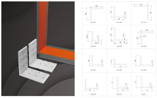 Aluminum corner connector installation example