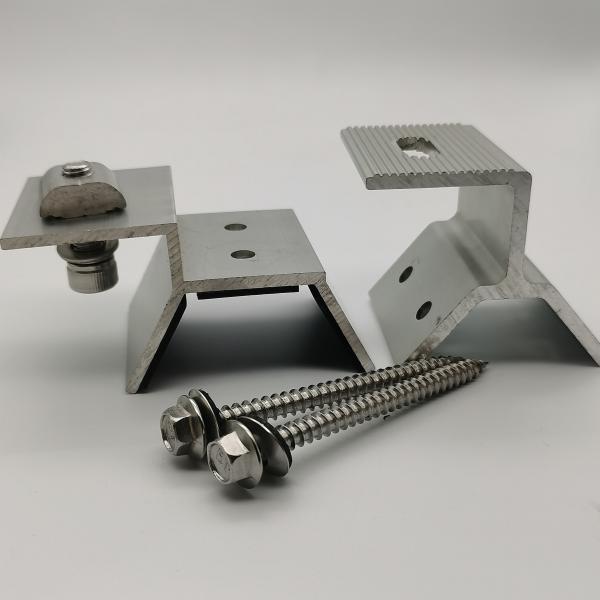 Quality Aluminium Solar Panel Rail Clamps With Nut For Roof Carport Ground Brackets for sale