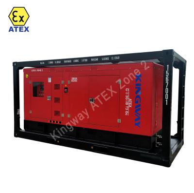 China IP65 Alternator Option explosion-proof diesel canopy gas generator Zone 0 Zone 1 Zone 2 low noise with DNV2.7-1 skid frame for sale