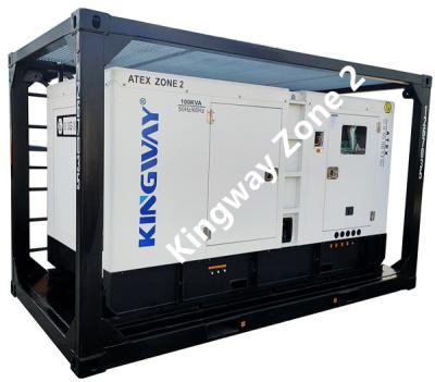 China Kingway 60KVA ATEX Certificado Zona II Prova de Explosão Trifásico Gerador Diesel Conjunto Com DNV 2.7-1 Quadro de Elevação à venda