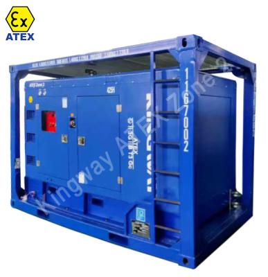 China 40kva ATEX-zertifizierter Explosionssicherer Dieselgenerator für Zone 2 T3 mit DNV 2.7-1 Liftrahmen für Offshore-Plattformen und Ölfelder zu verkaufen