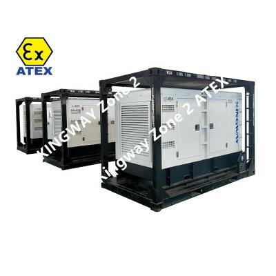 China 60KVA Kingway ATEX Certified Zone 2 Ex Proof Diesel Generator Set With DNV Standards Offshore Service Lifting Frame for sale