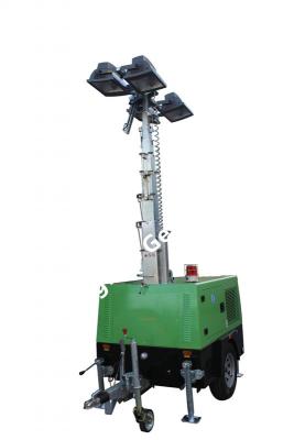 China 5.5m Height 200W LED Mobile Light Tower Mechanical Lifting for sale