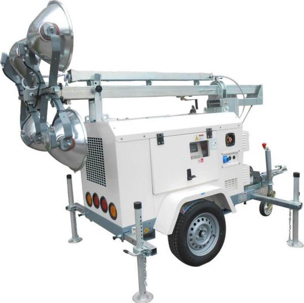 Mining Diesel Light Tower Adjustable With 4 Stable Legs Vertical Retractable Mast