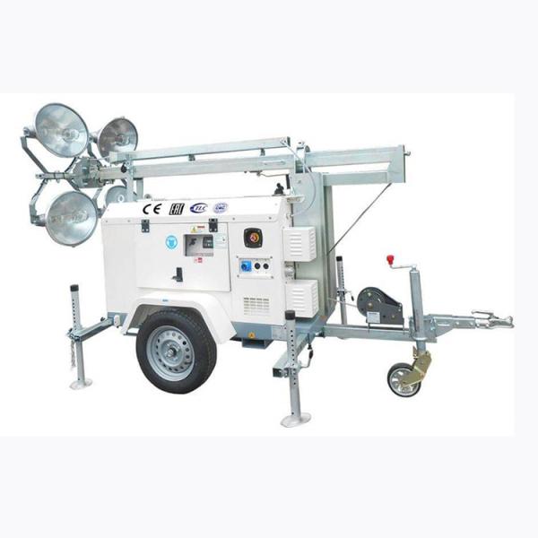 Mining Diesel Light Tower Adjustable With 4 Stable Legs Vertical Retractable Mast