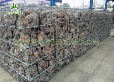 中国 ポリ塩化ビニールは川制御のためのガビオンのガビオン溶接された箱/擁壁に塗りました 販売のため