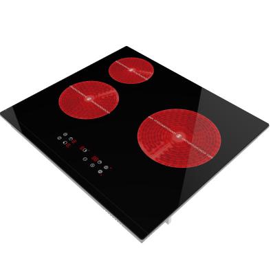 Cina Flat Touch Control Electric Hob, Controllore da tavolo ceramico a 3 zone in vendita