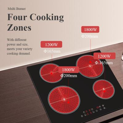 China Temperature Control 3 Zone Built In Ceramic Hob Cooktop Frameless for sale