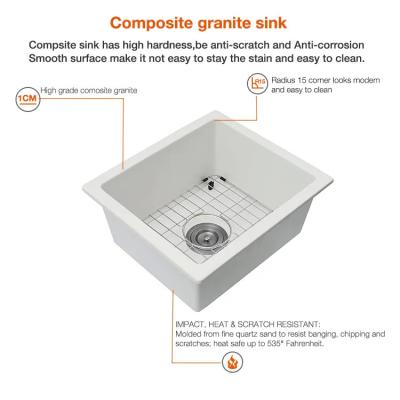 Cina Bagno da cucina in quarzo bianco composto 635 mm di lunghezza senza rubinetto in vendita
