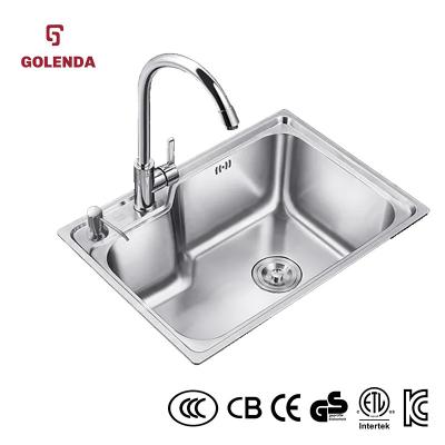 Cina Vendita a caldo Casa agricola in acciaio inossidabile di alta qualità 304 lavaggio a mano vaschetta singola bagno lavandino da cucina in vendita