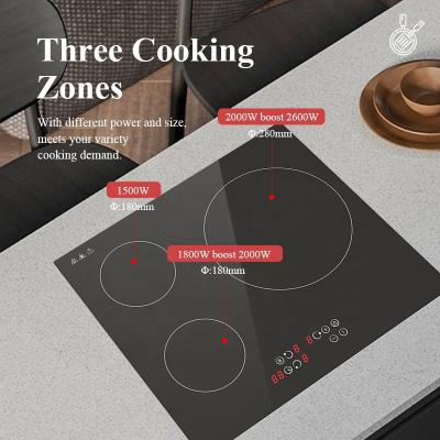 Cina Elegante cucina a induzione ad alta efficienza energetica, cucina a induzione a controllo tattile a 3 zone in vendita