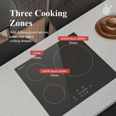 China Vertical 3 Burner Electric Induction Hobs 6100W Built In Plastic  Housing Material for sale