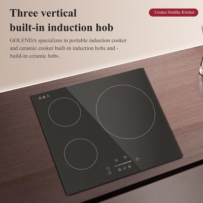 China Vertical 3 Burner Electric Induction Hobs 6100W Built In Plastic  Housing Material for sale