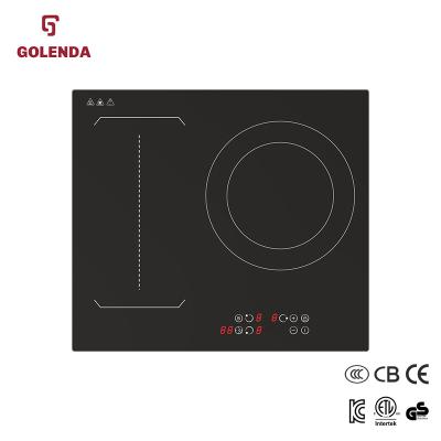China Sliding Control High Power Induction Hob 220V 3 Ring Microlite Panel for sale