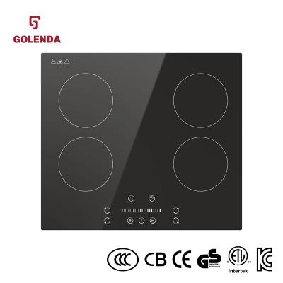 China Krachtige 4 brander elektrische inductie hobs 7000W ingebouwd met kinder slot Te koop