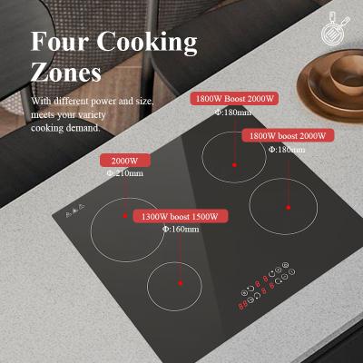 China Heating Selection 4 Burner Electric Cooktops , Induction Hob Cooker 7000W for sale