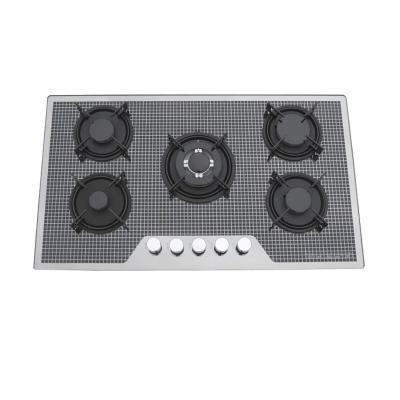 Cina 110v 5 bruciatore costruito in focolare a gas con griglie di ghisa durevoli e top di vetro elegante in vendita