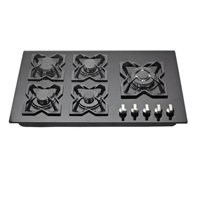 Cina Facile pulire 5 bruciatore gas hob top temperato vetro gas cucina in vendita