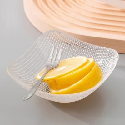 China Clear Crystal Glass Dinner Plates Set Shell Bowl Lead Free Machine Made for sale